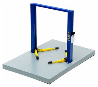 1/18 SCALE 2-Post Lift - Blue with Yellow-amiami.jp-あみあみオンライン本店-
