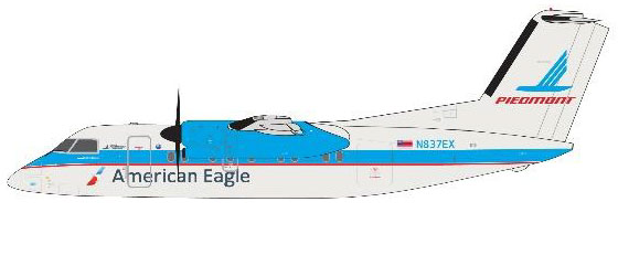 1/400 GeminiJets Dash 8 Q100 アメリカン・イーグル “Piedmont retro livery” N837EX ...