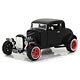 1/18 1932 Custom Ford Hot Rod - Matte Black with Red 5-Spoke Wheels ...